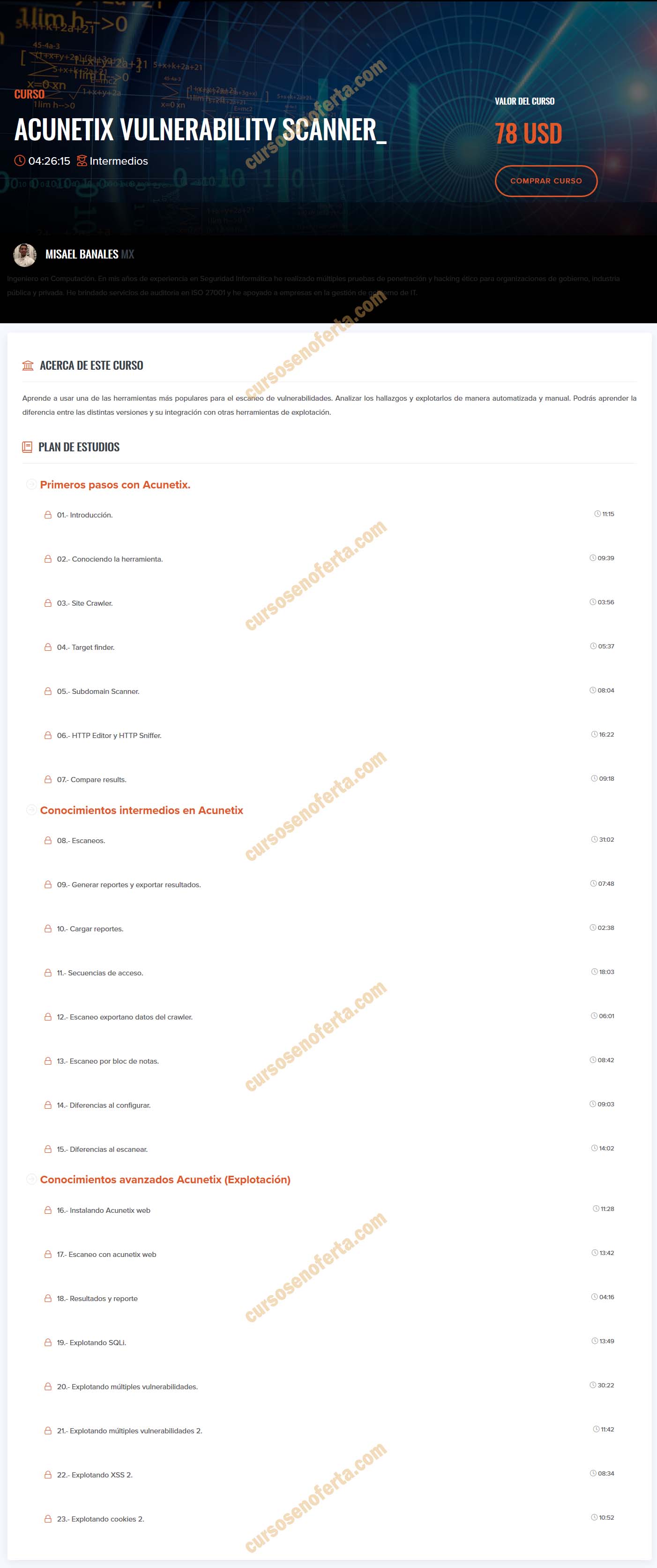 Acunetix vulnerability scanner - cursosenoferta.com
